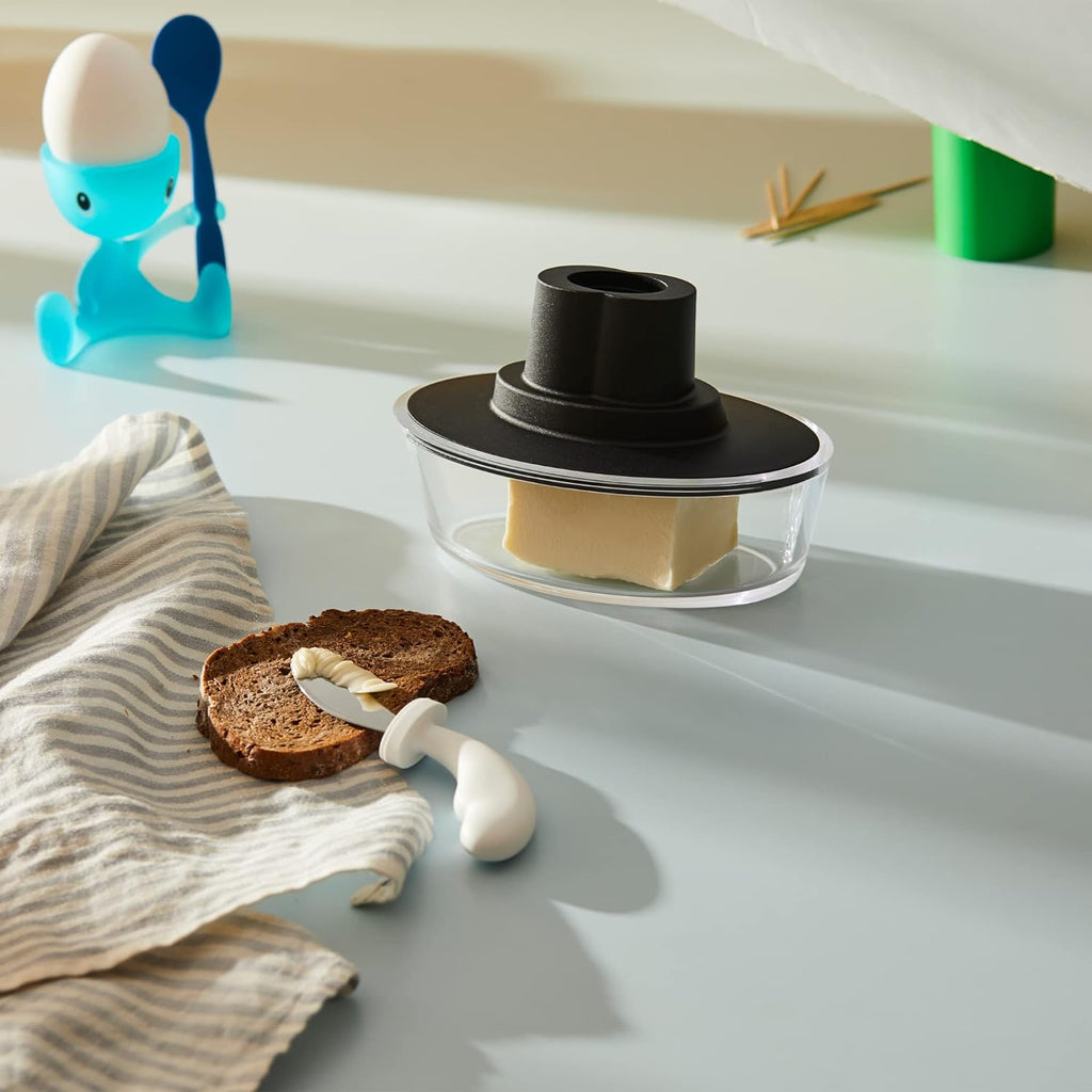 Alessi Ship Shape Container with Small Spatula Black ...