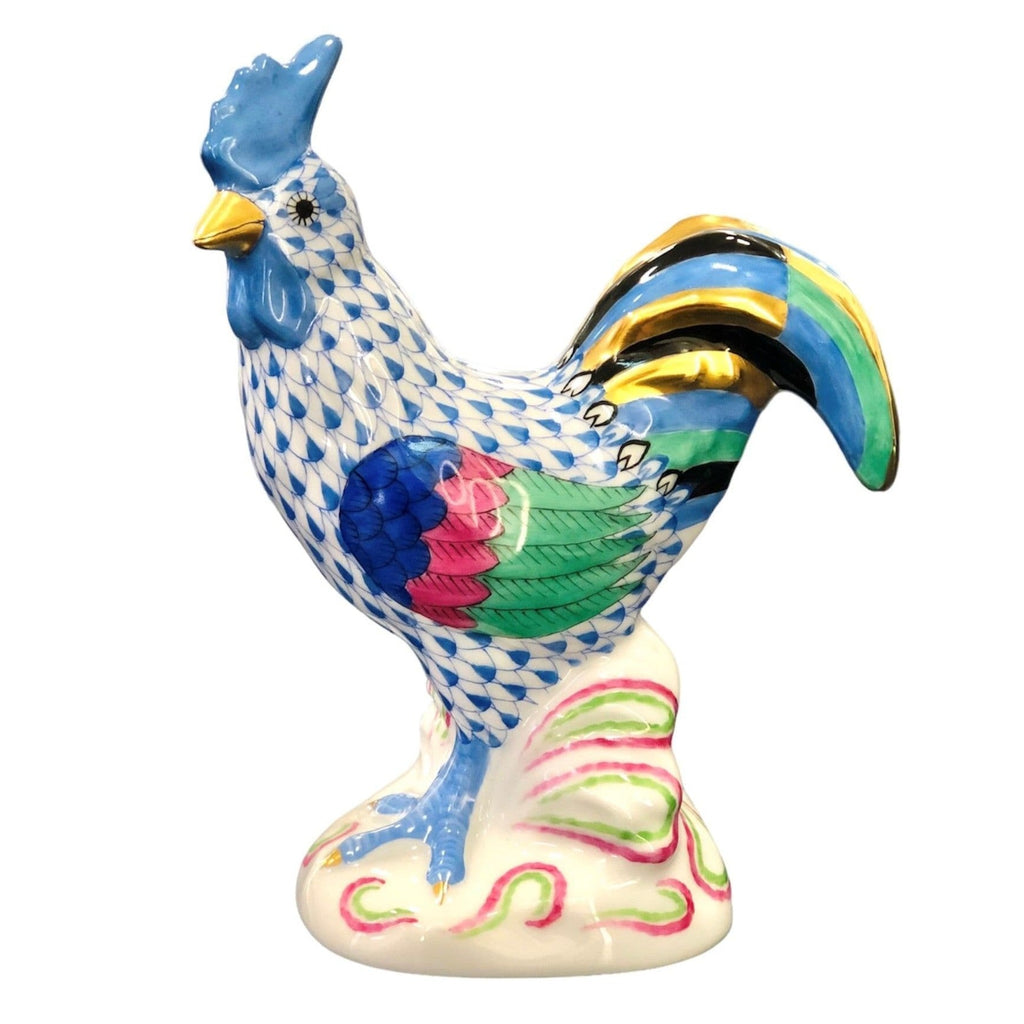 Herend Rooster, Looking to the Left Fishnet Figurine ...